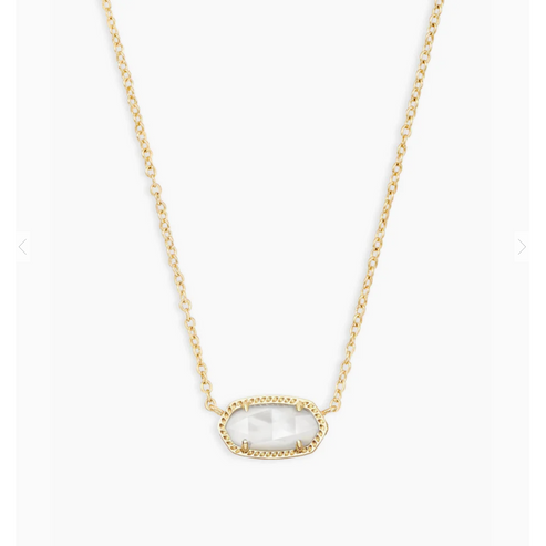 Elisa Gold Pendant Necklace In Ivory Mother Of Pearl – Southern Bliss